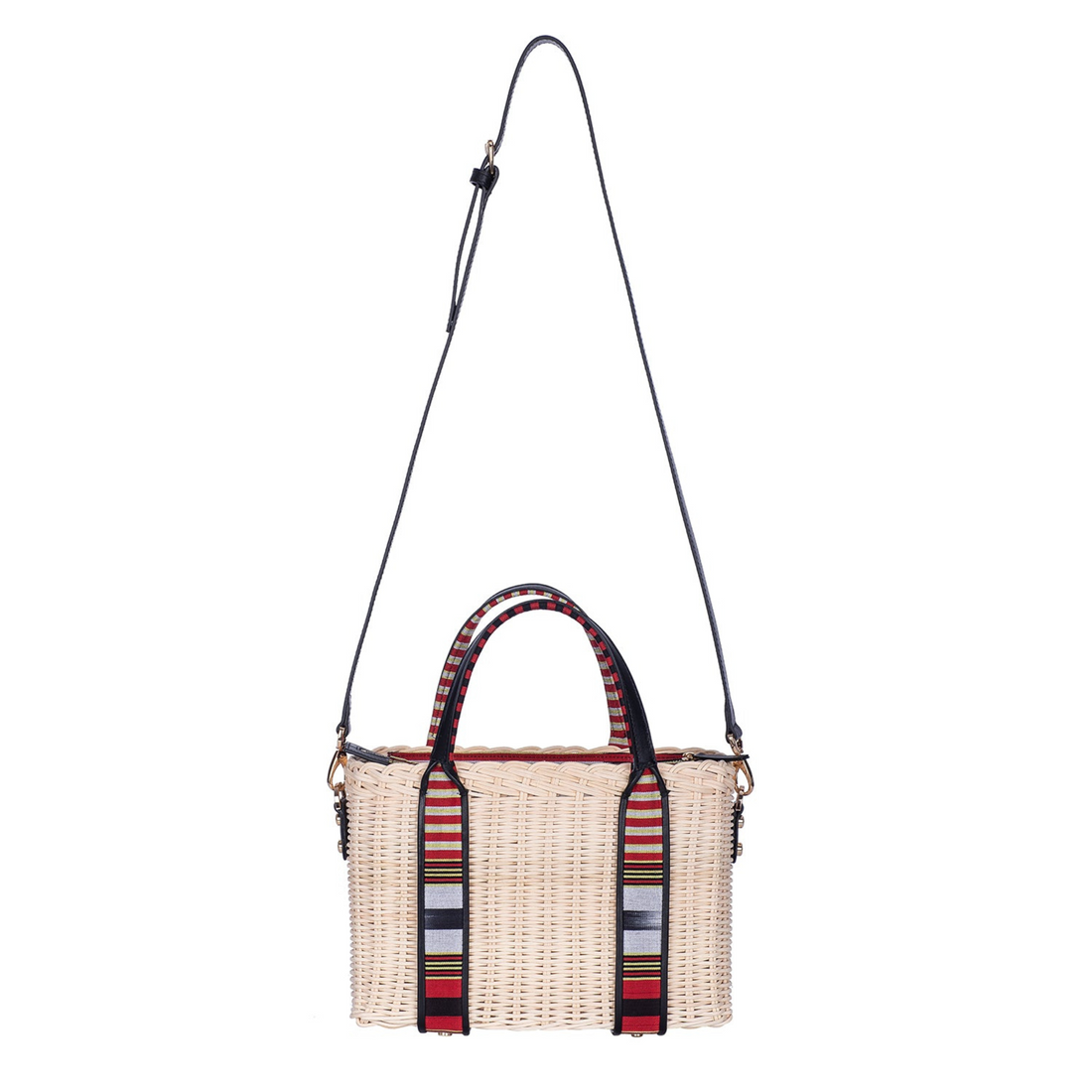Woven Straw Handbag with Black Leather Trimmed Handles – K'ai&Vrosi Global